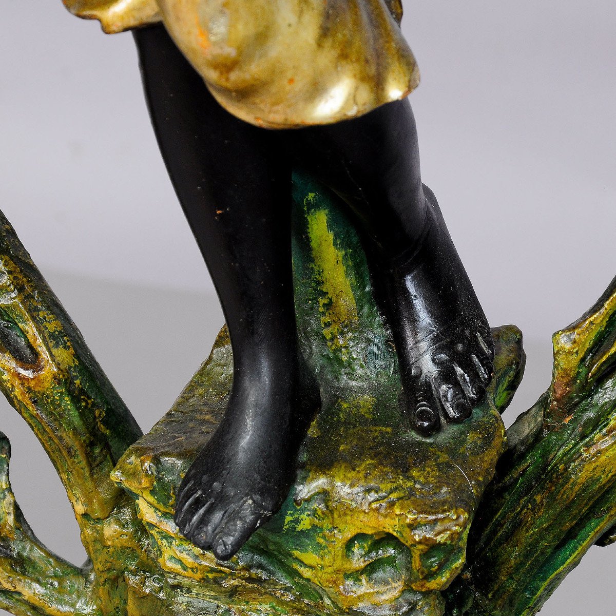 Proantic: 19th Century Venetian Fantasy Side Table With Fairy Tale Elf
