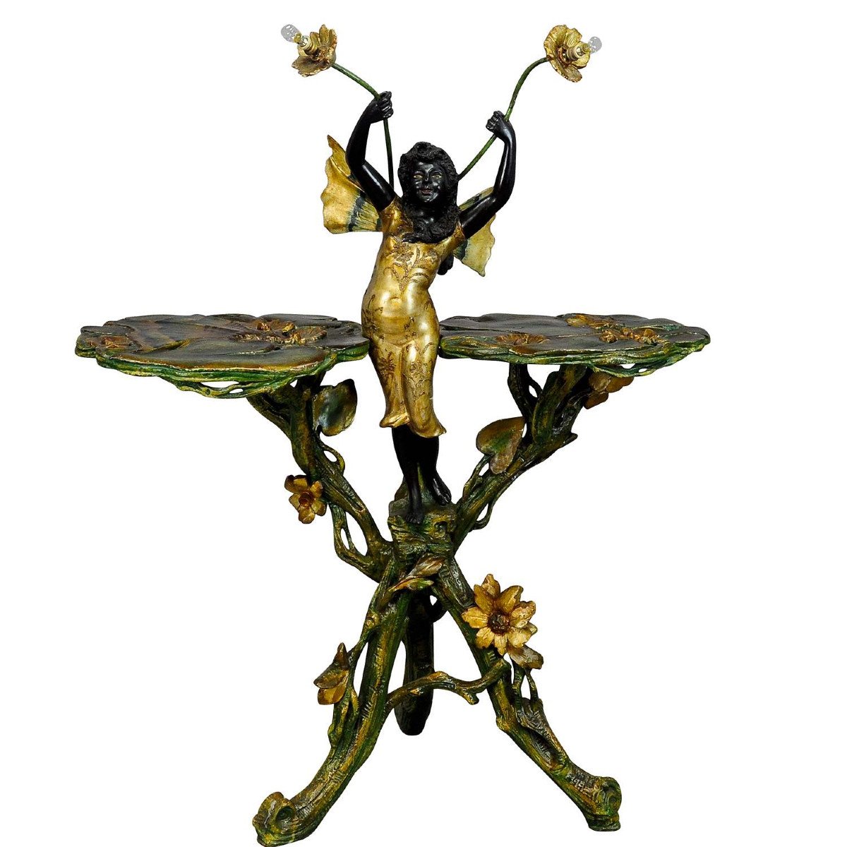 Proantic: 19th Century Venetian Fantasy Side Table With Fairy Tale Elf