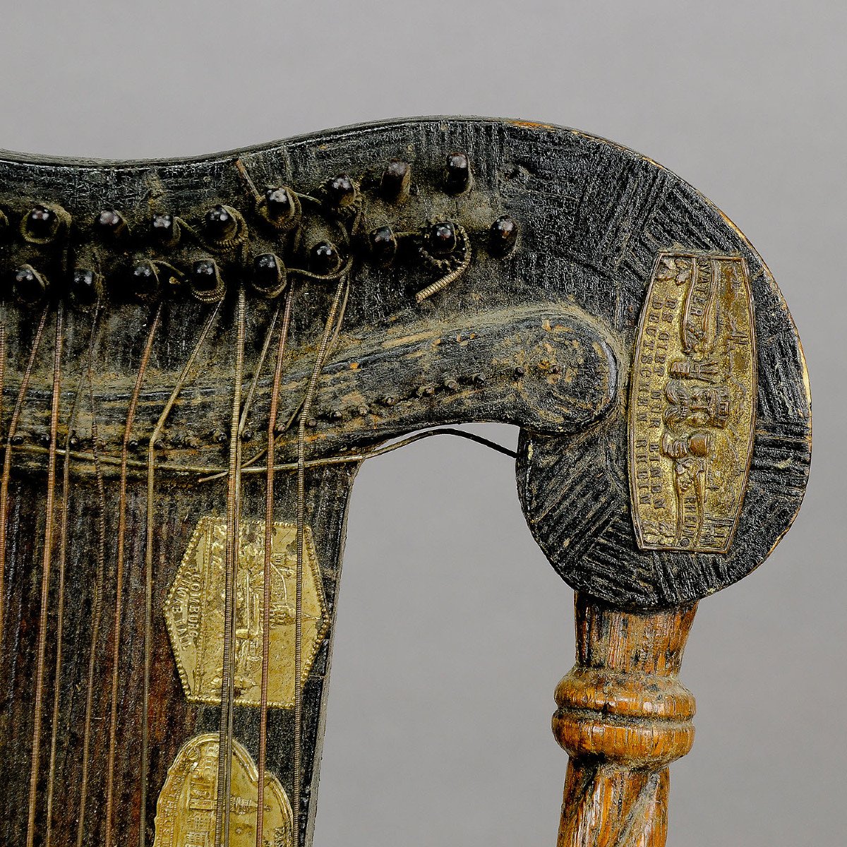 Proantic: Cithare d'Art Populaire Faite De Bâtons d'Allumettes Par Un