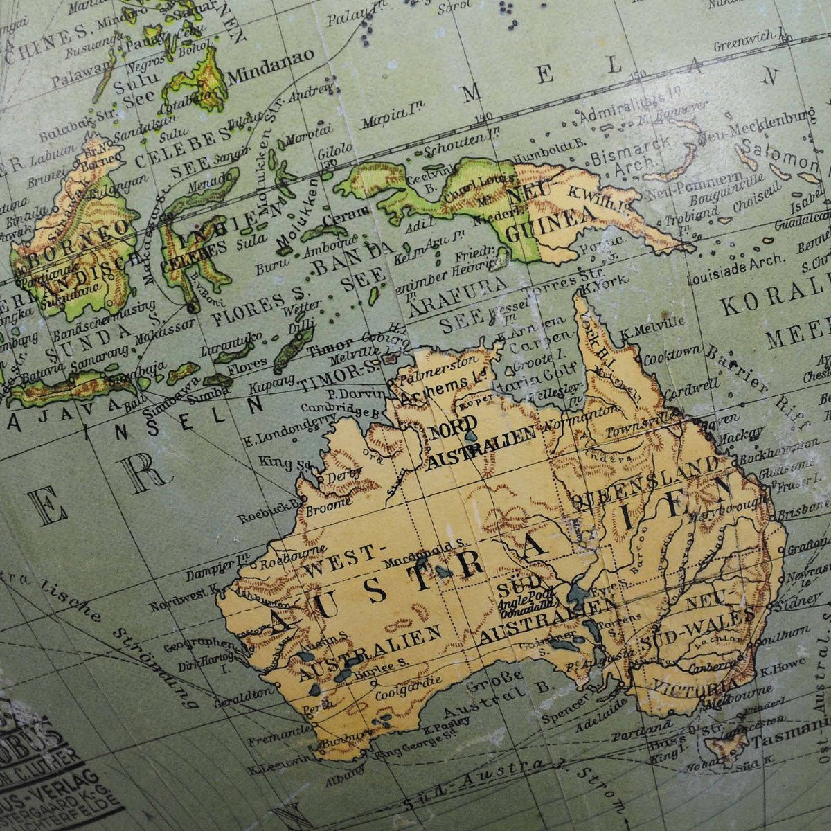 Antique Columbus Earth Globe By Paul Oestergaard - Berlin Ca.1900 ...