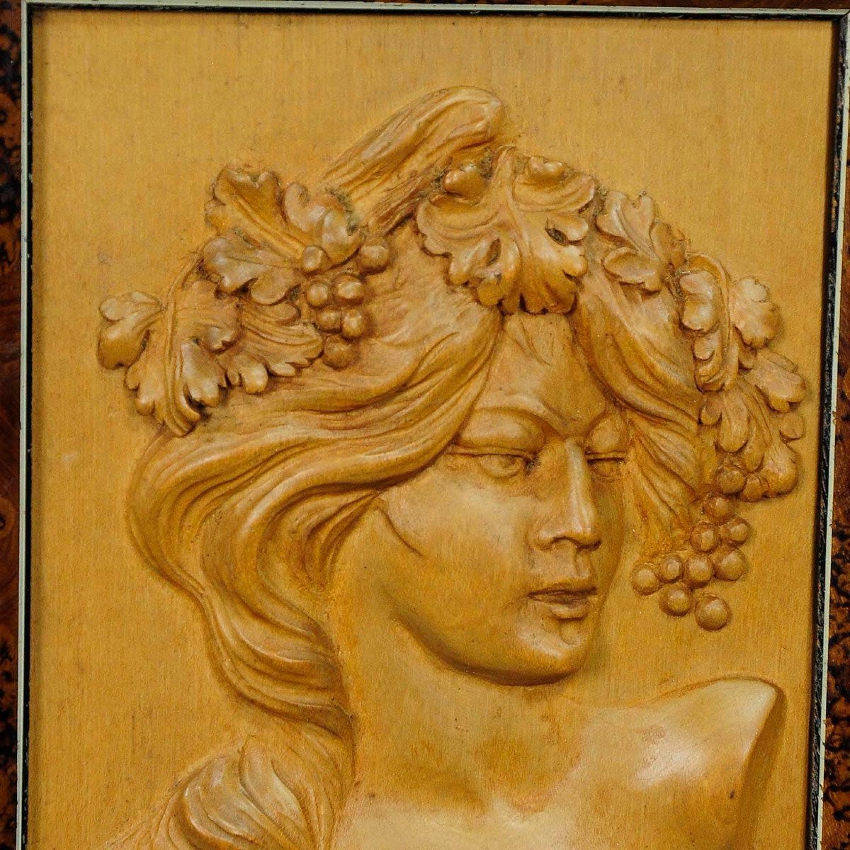 Proantic: Wooden Carved Victorian Lady Wall Plaque, Circa 1920