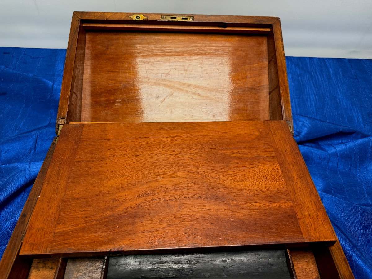 Proantic: Military Field Writing Desk With Period Secrets, 1840, 19th
