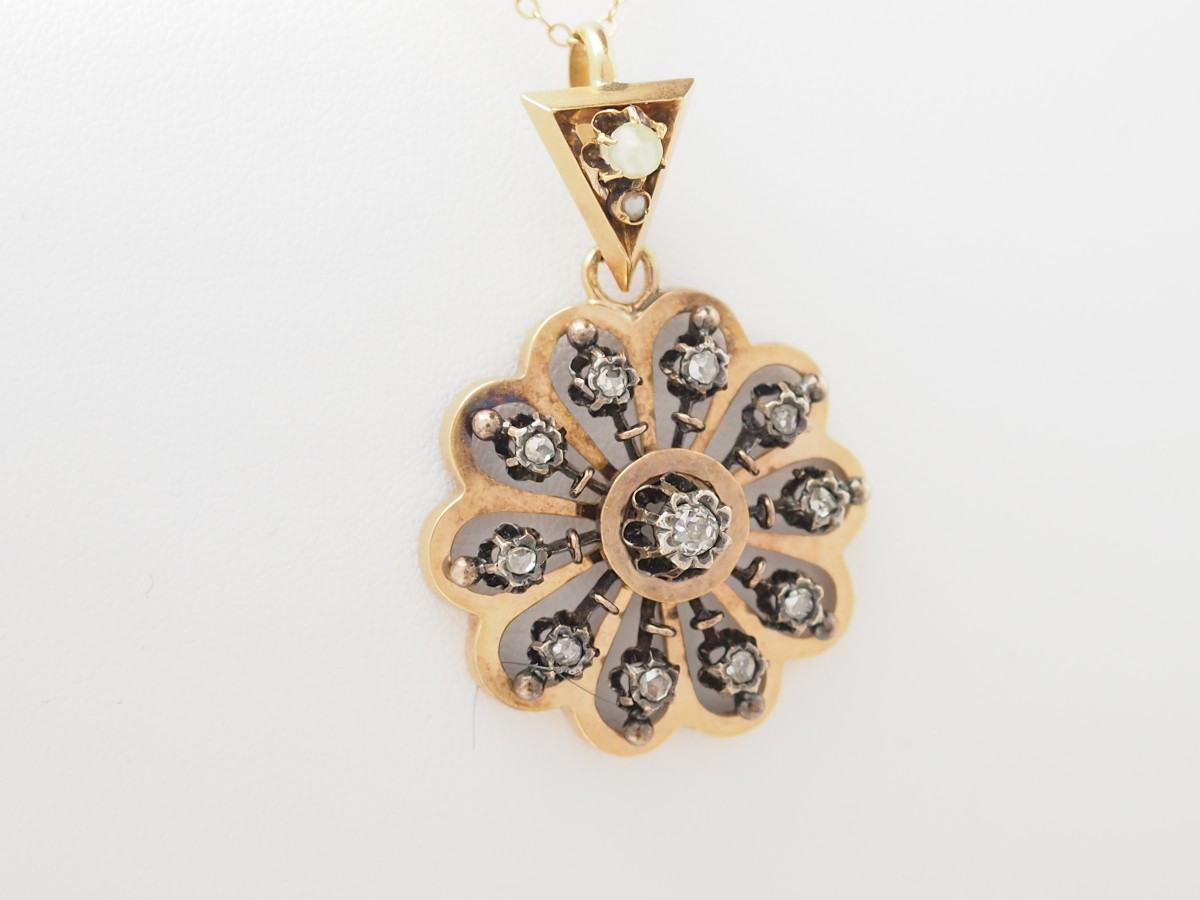 Proantic: Napoleon III Pendant In Rose Gold And Diamonds