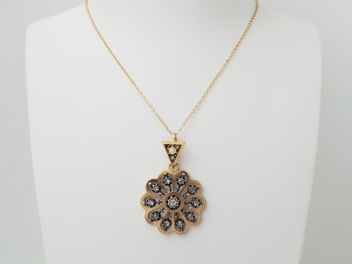 Proantic: Napoleon III Pendant In Rose Gold And Diamonds