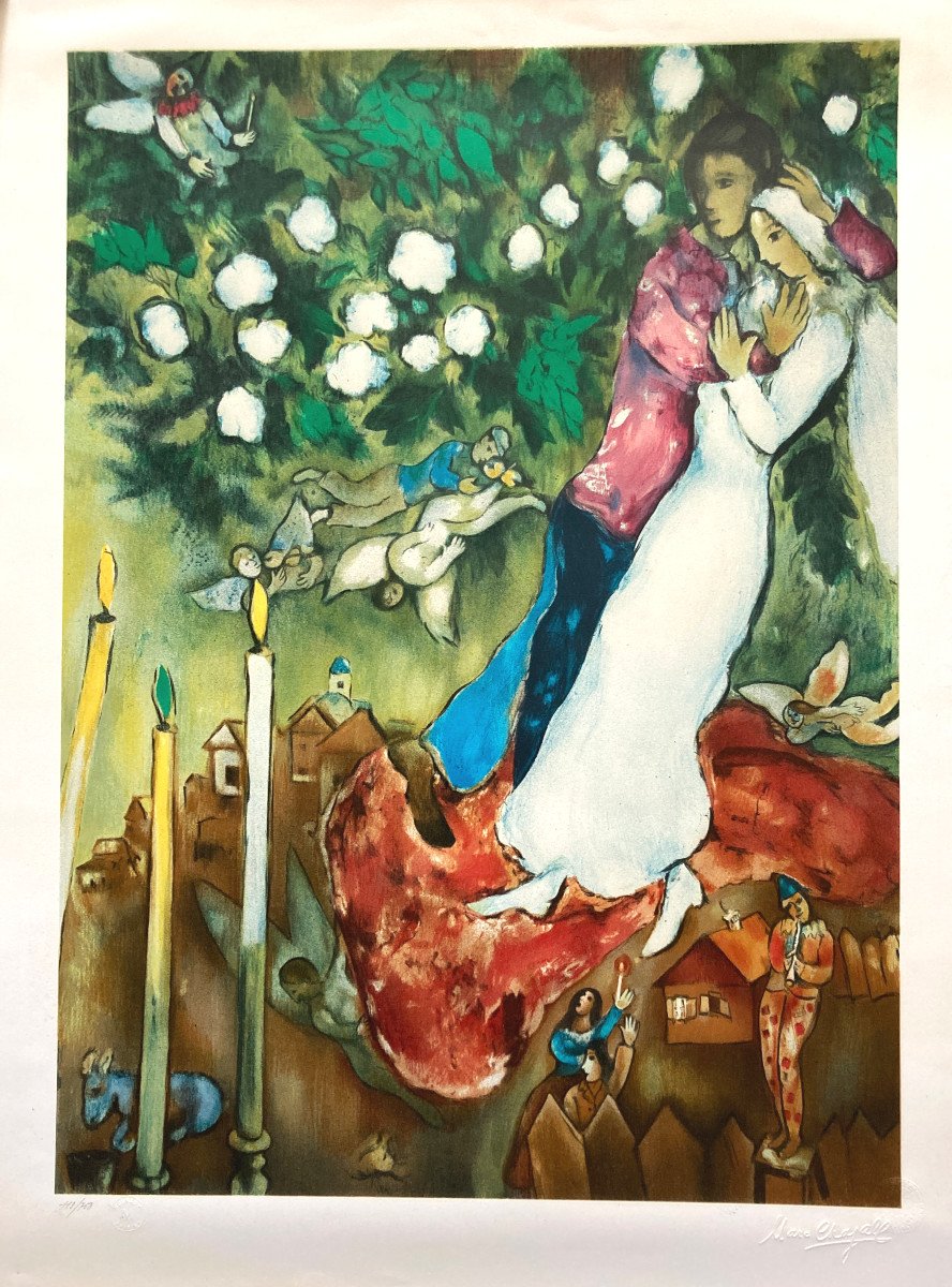 Proantic: Lithograph - Marc Chagall - The Three Candles