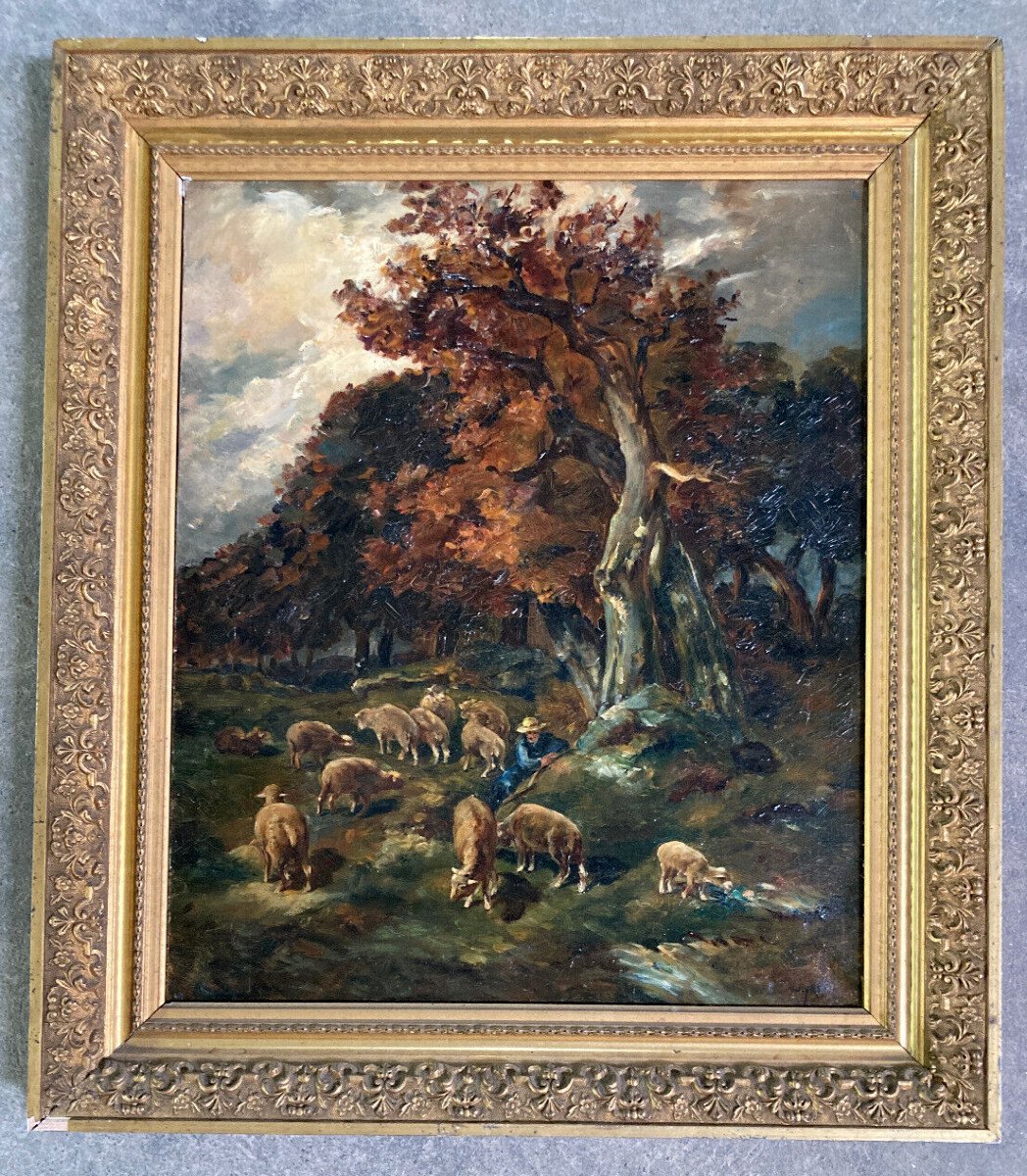 Proantic: The Shepherd And His Sheep - Emile Jacques (1874-1937)