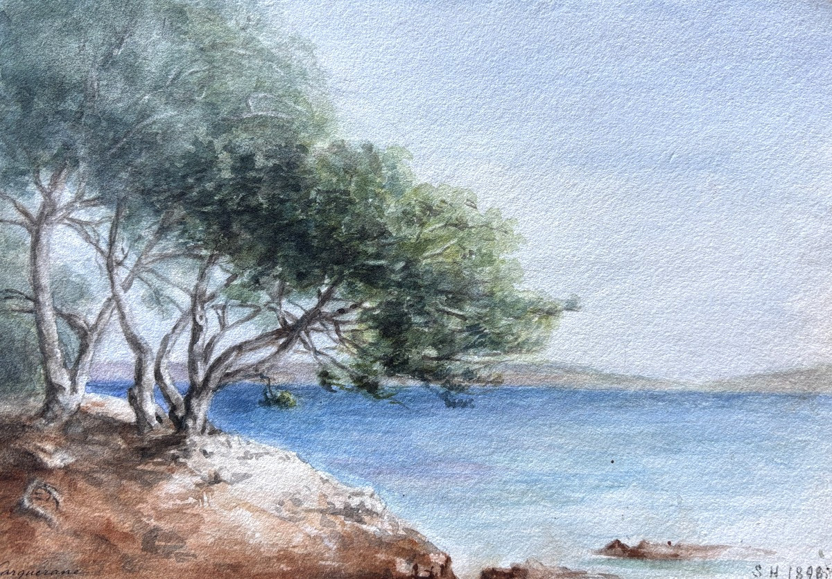 Proantic: A. Sisley-hénon (19th Century), Set Of 3 Seascape Drawings F