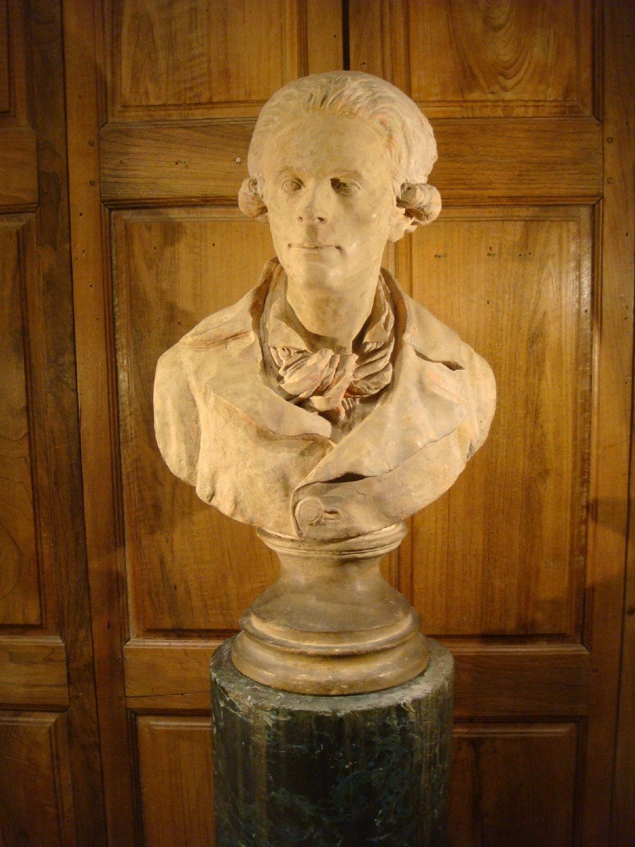 Proantic: Bust Of Gentleman In Patina Plaster Period 18th Century