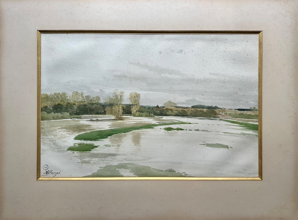 Proantic: Allongé Auguste (1833-1898) - Watercolor - Landscape - Barb