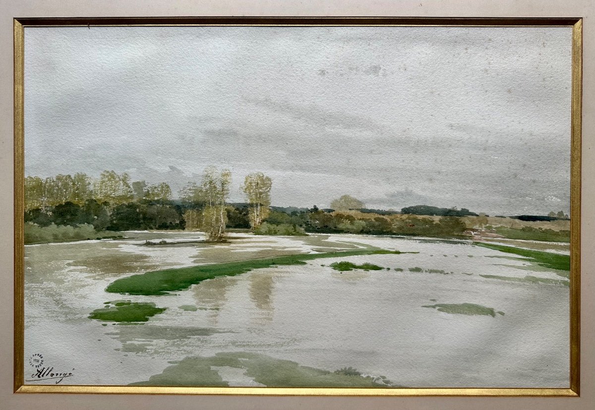 Proantic: Allongé Auguste (1833-1898) - Watercolor - Landscape - Barb