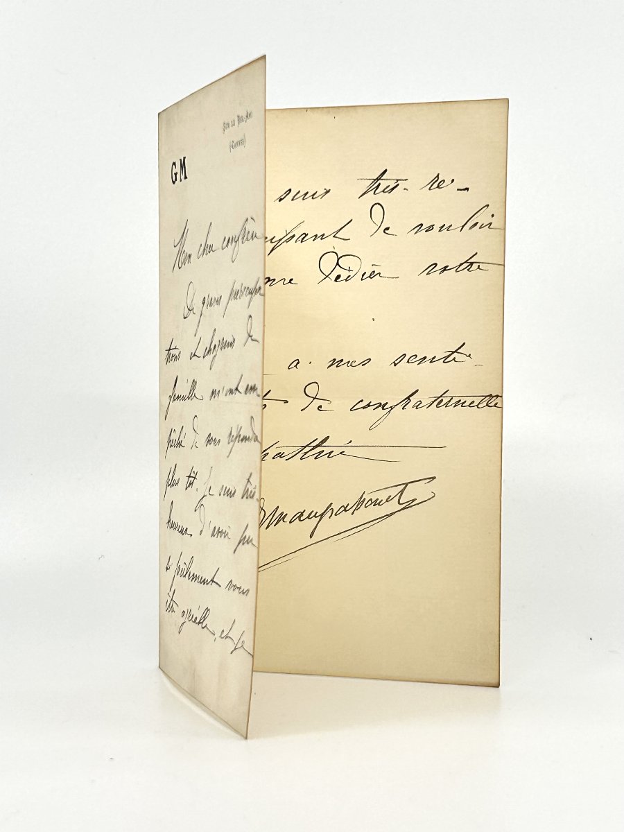 Proantic: Maupassant: An Autograph Letter Signed A Few Months Before H