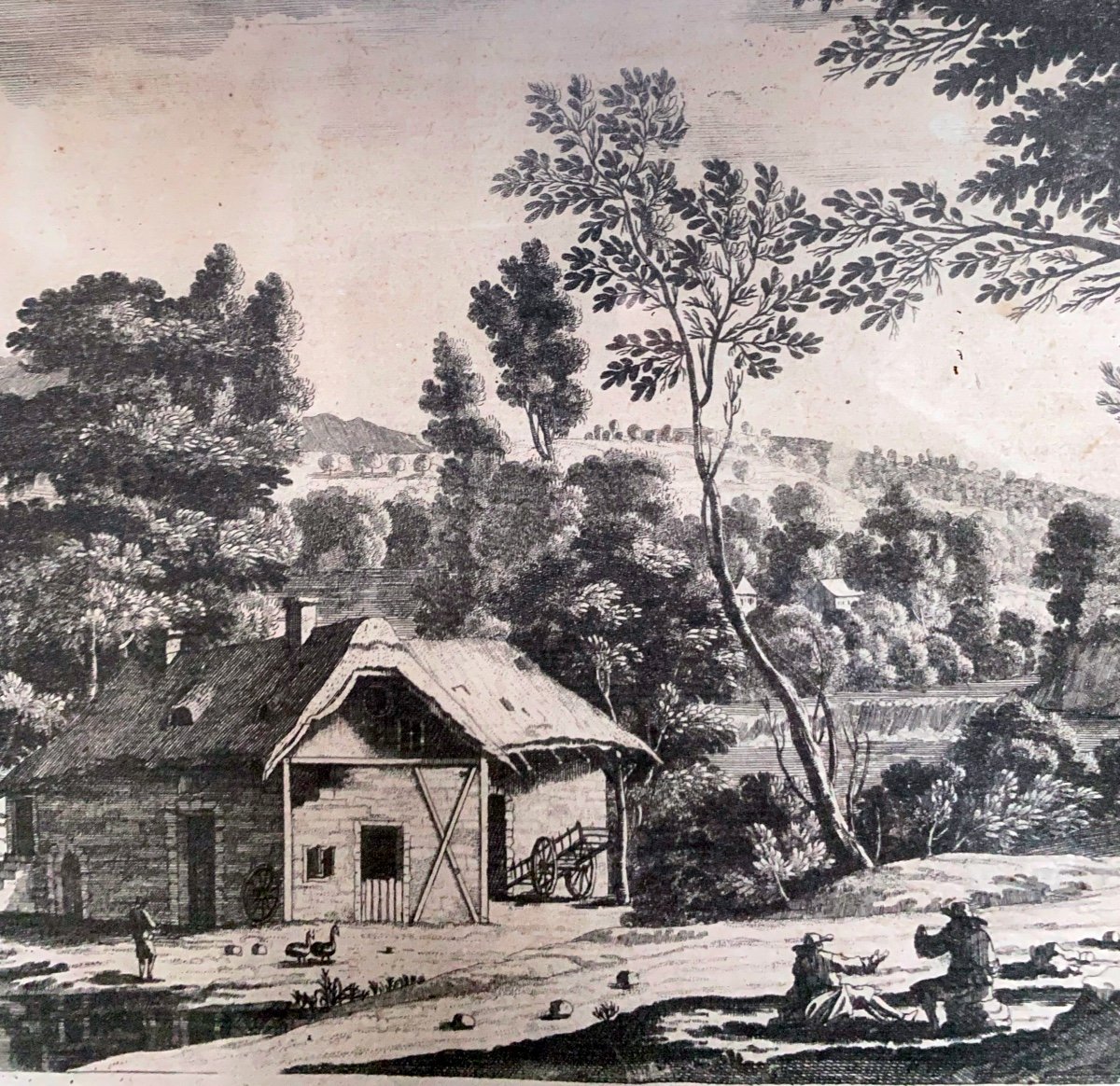 Landscape Print By Francisque Millet And Gabriel Perelle 1604-1677 Eng