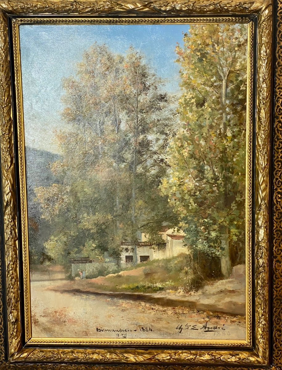Landscape Painting Villa In The Bay Of Alger, Signed Charles AndrÉ