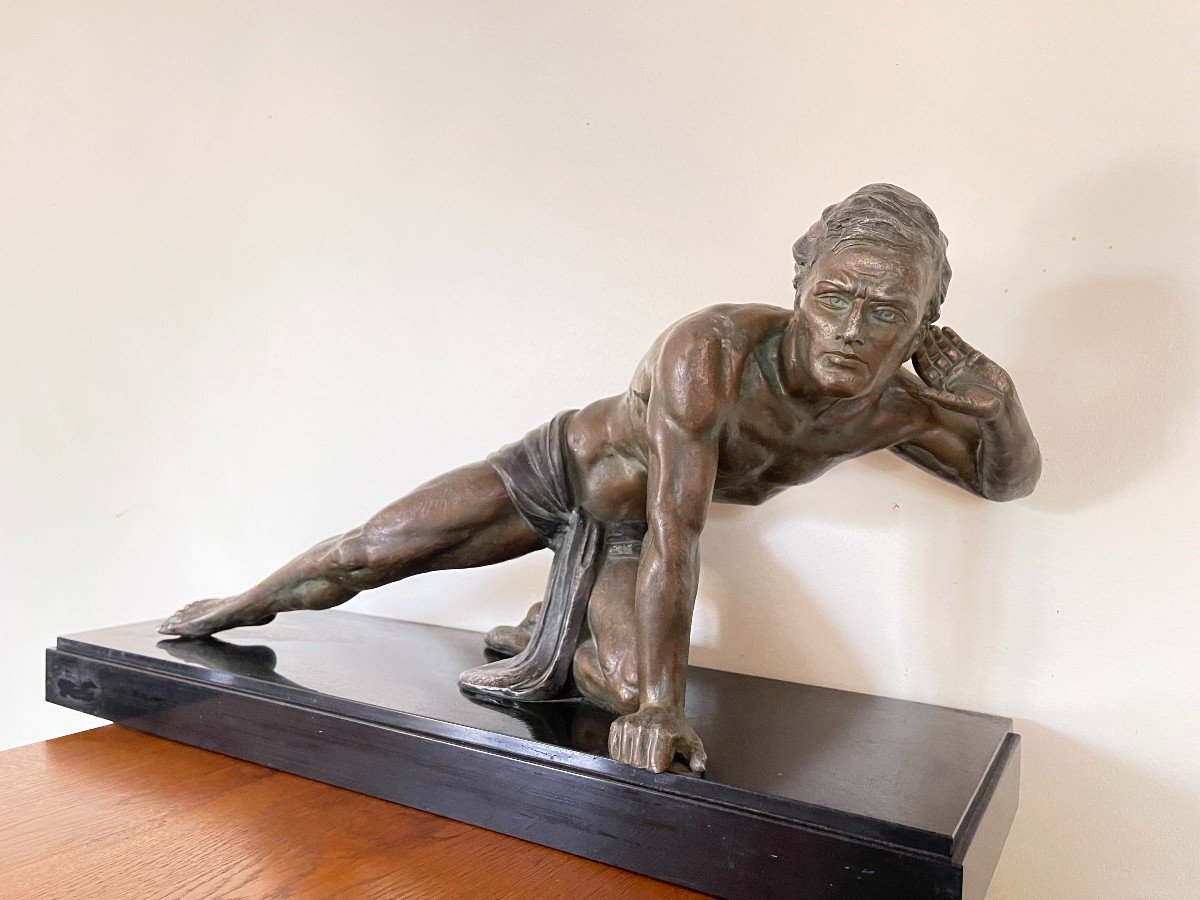 Proantic: Art Deco Sculpture Athlete 65 Cm