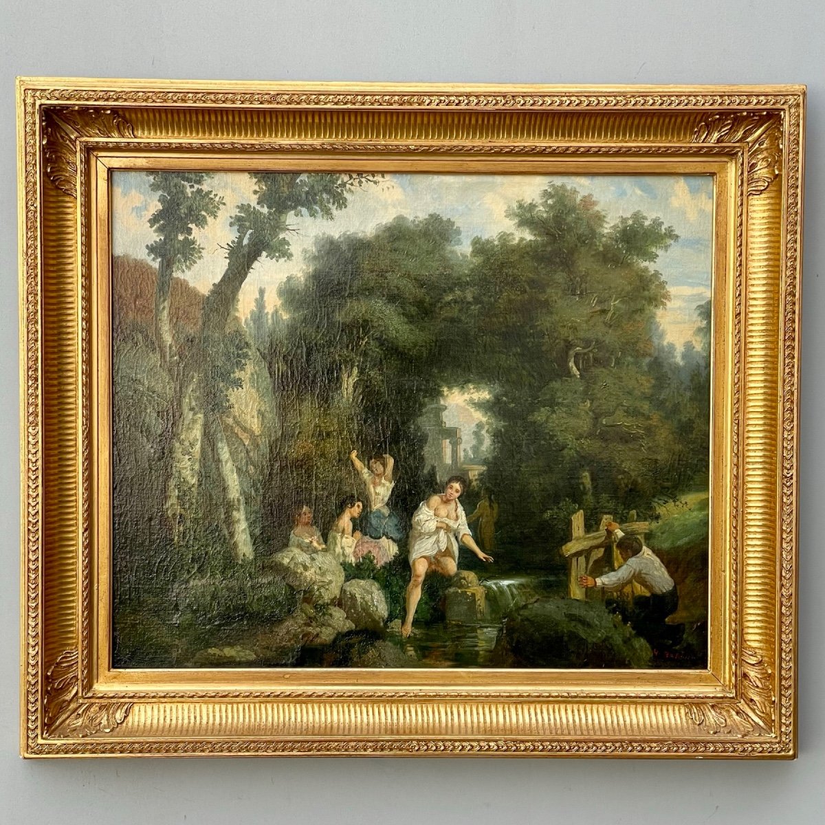 Proantic: Les Nymphes Au Bain - Henri Baron (1816-1865)