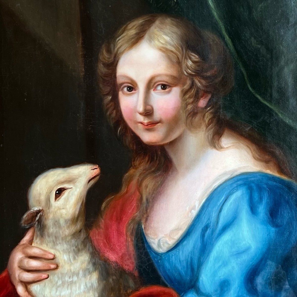 Proantic: Agnès - Portrait Huile Sur Toile XVIII ème