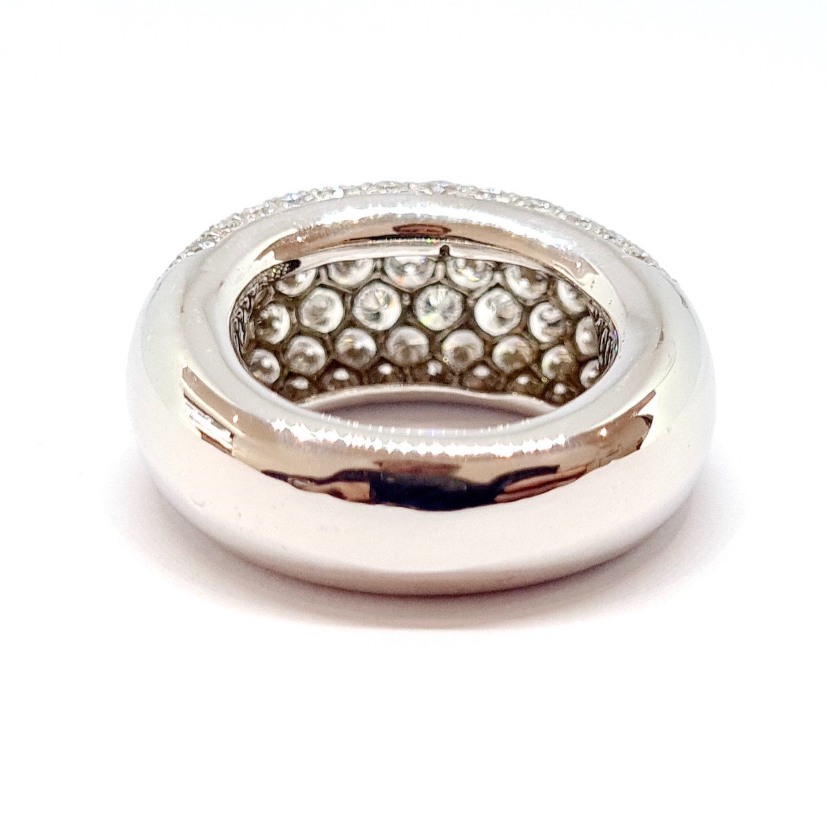 Proantic: 18k White Gold Diamond Bangle Ring