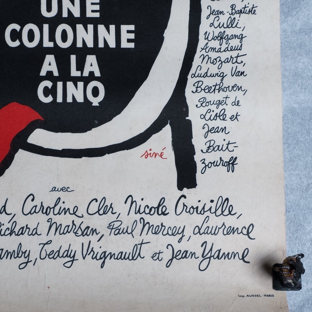 Proantic: Rare Poster Theater Des 3 Baudets . Jean Yanne . Une Colonne