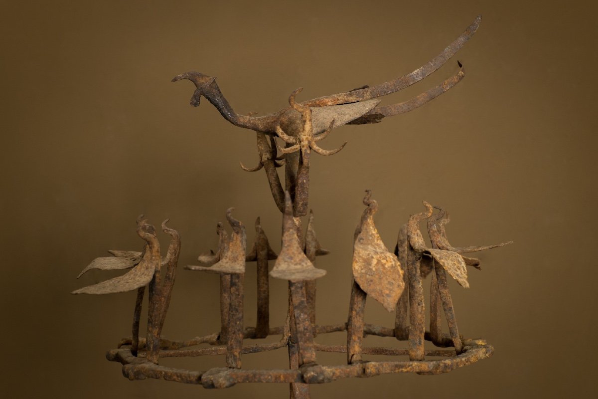 Proantic: The Birds Of Osanyin . Yoruba Wrought Iron .. Nigeria . Opa