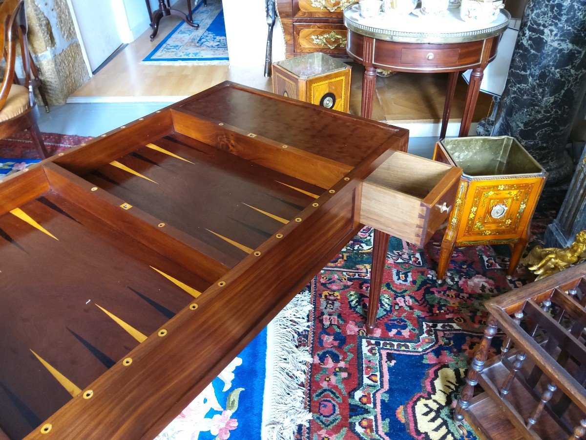 Proantic: Tric-trac Table D Louis XVI Mahogany