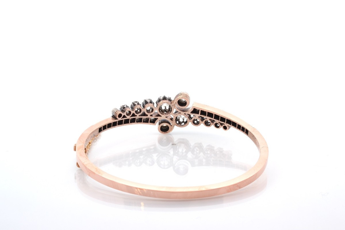 Proantic: Antique 19th Century Gold And Silver Diamond Bracelet