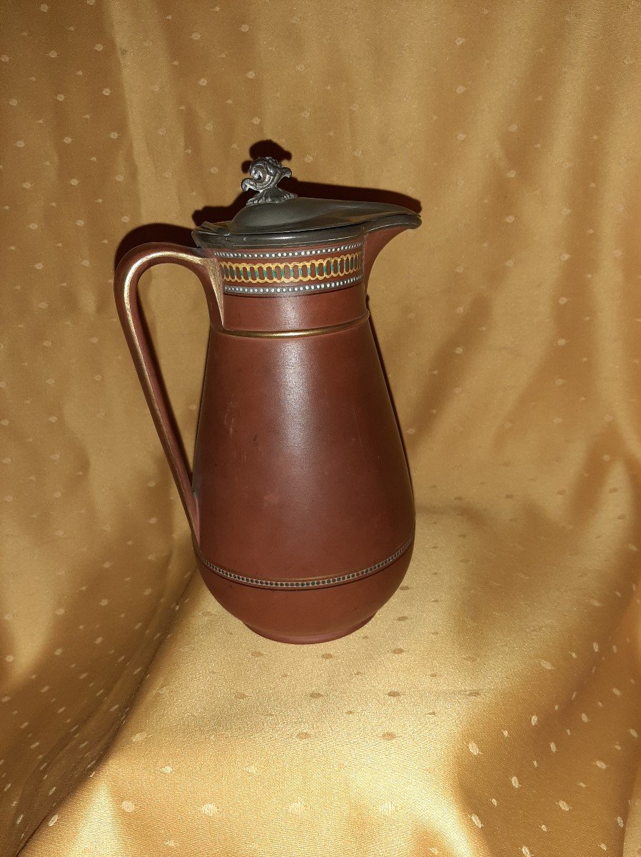 Proantic: Terracotta Pitcher From The Watcombe England Factory Late 19
