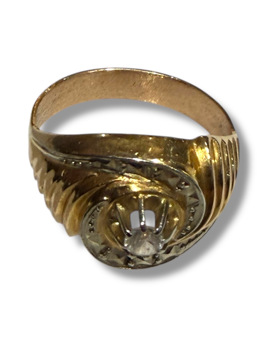 Proantic: Gold Swirl Tank Art Deco Ring