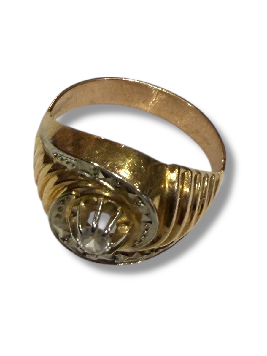 Proantic: Gold Swirl Tank Art Deco Ring
