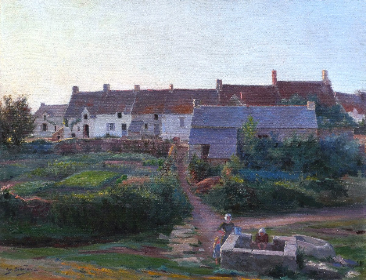 Proantic: Auguste Bellanger, Lively Wash House Near La Turballe In Bri