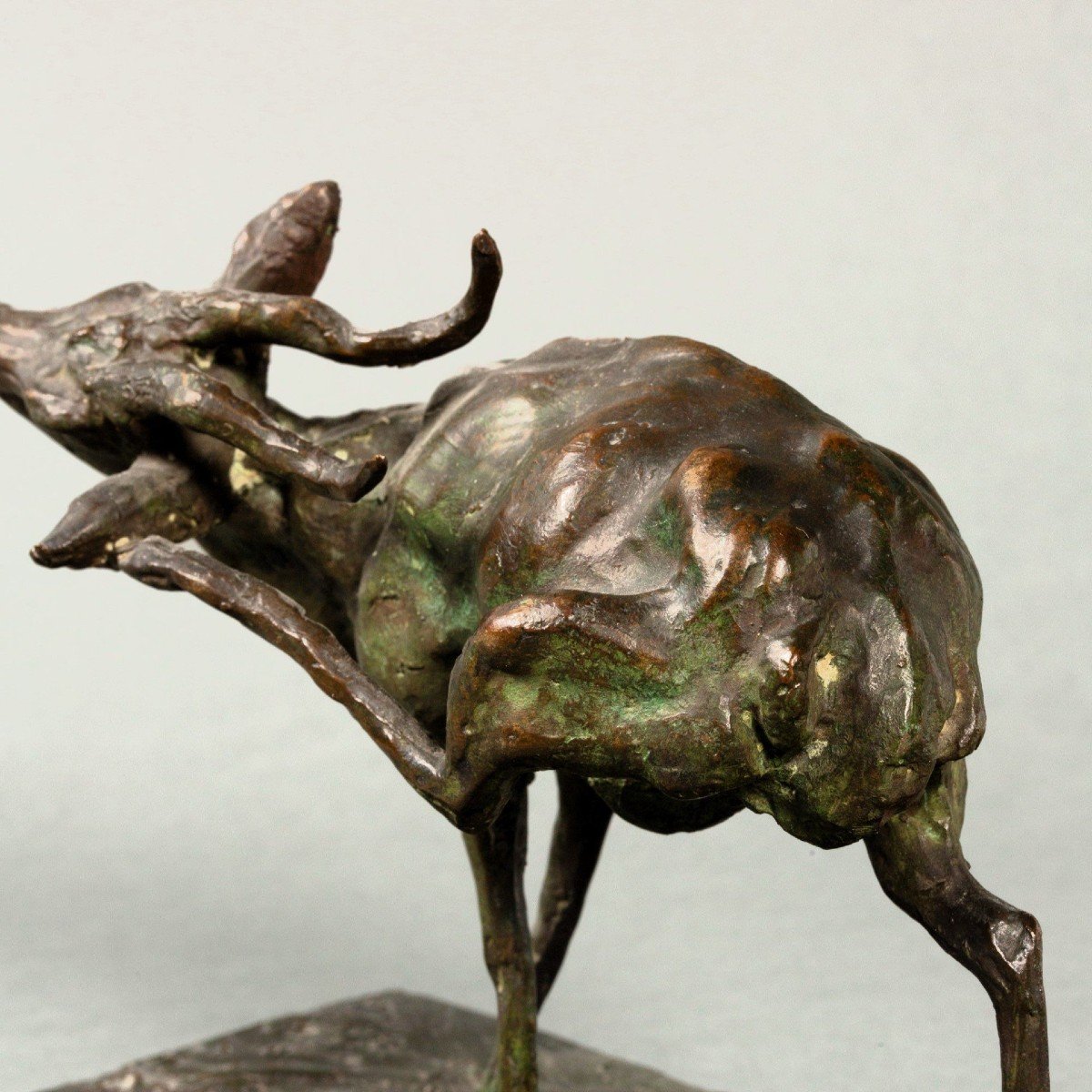 Proantic: Antelope Scratching. Animal Bronze By Guido Righetti – (18
