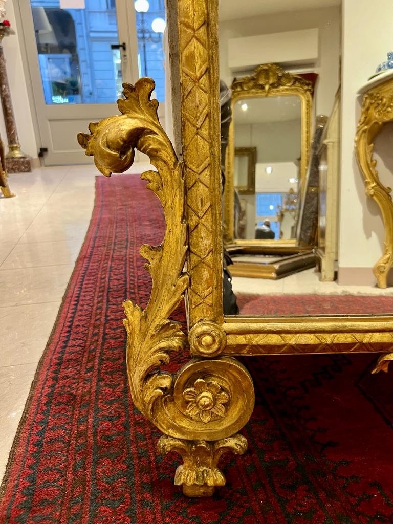 Proantic: Mirror Between Two In Golden Wood Eighteenth Century Italy