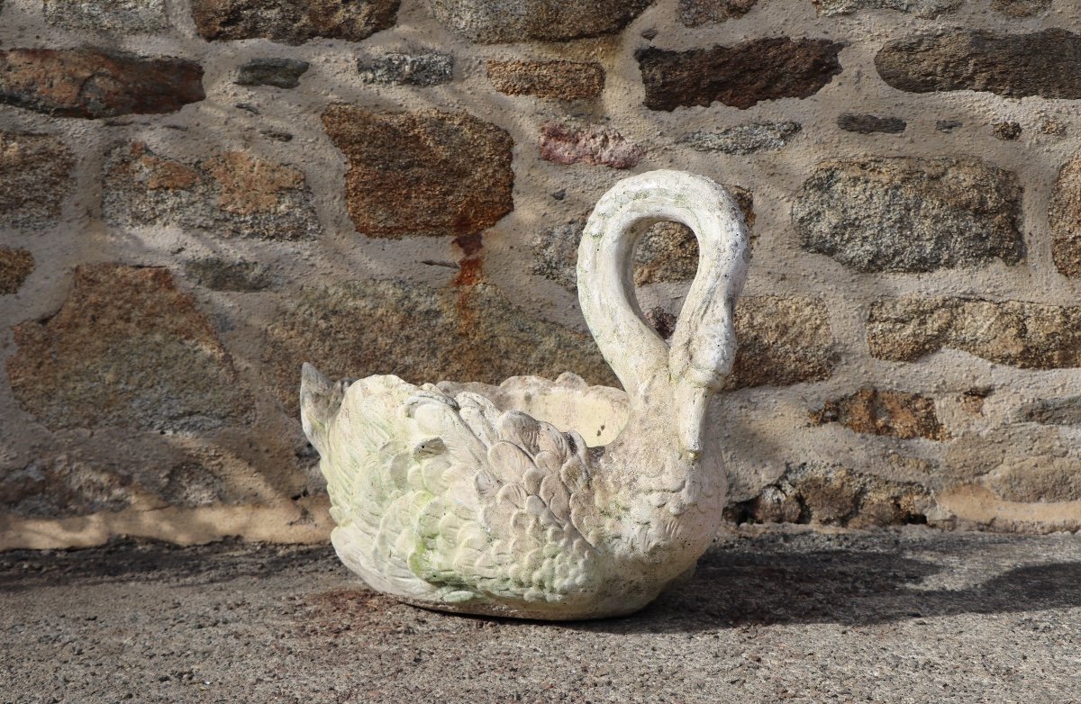 Pair Of Large Twentieth French Swan Planters