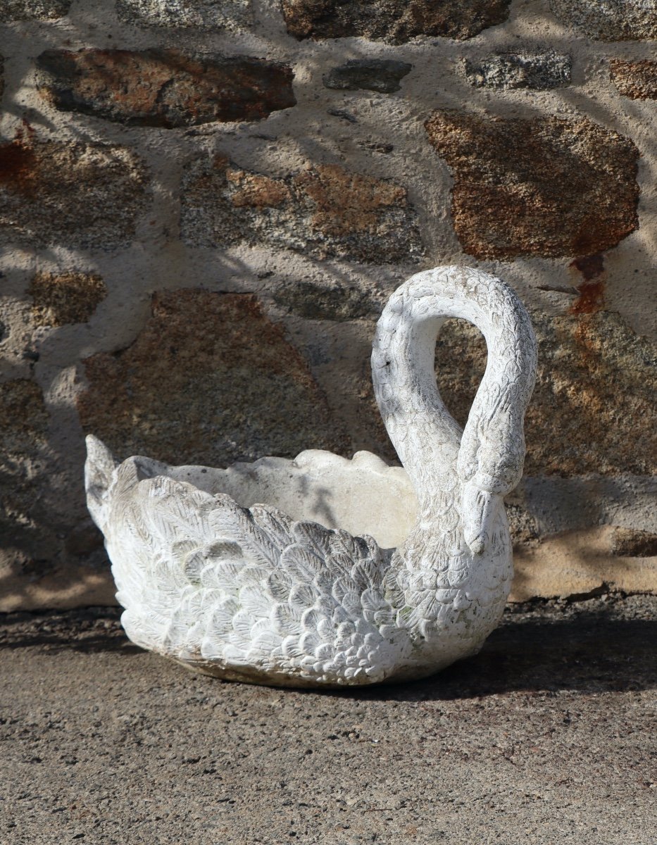 Pair Of Large Twentieth French Swan Planters