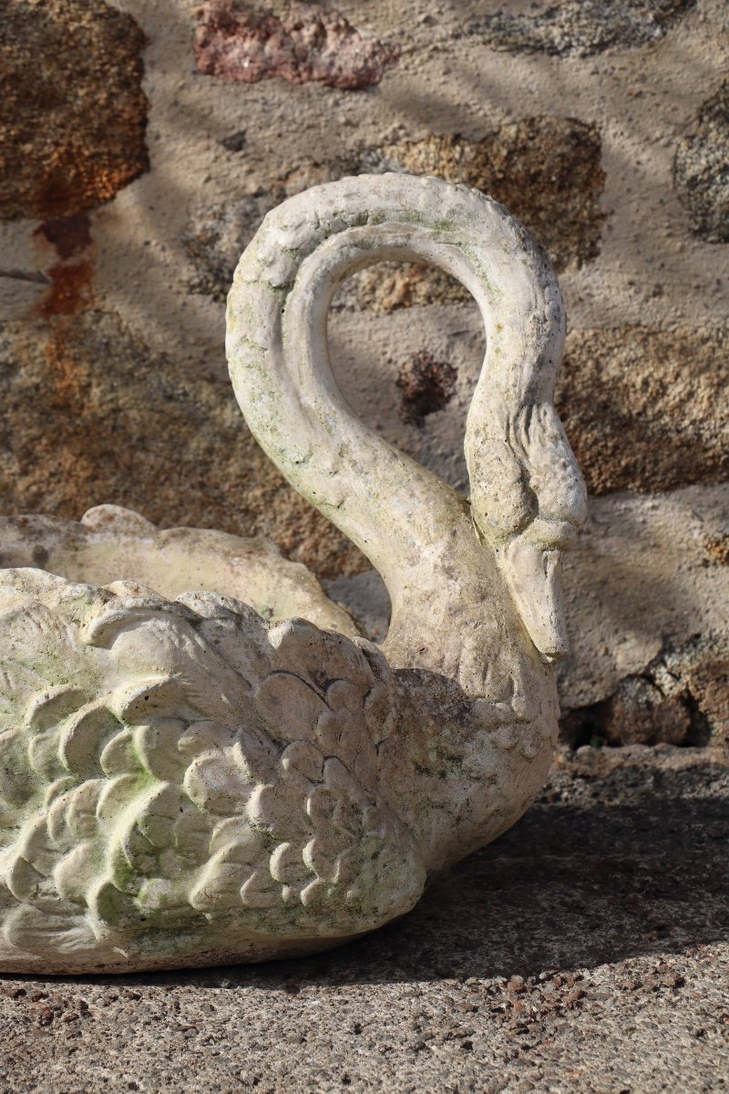 Pair Of Large Twentieth French Swan Planters