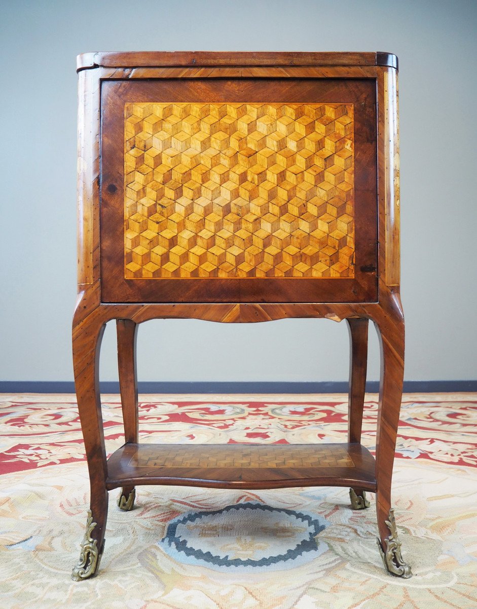 Proantic: Table Marquetry De Cubes