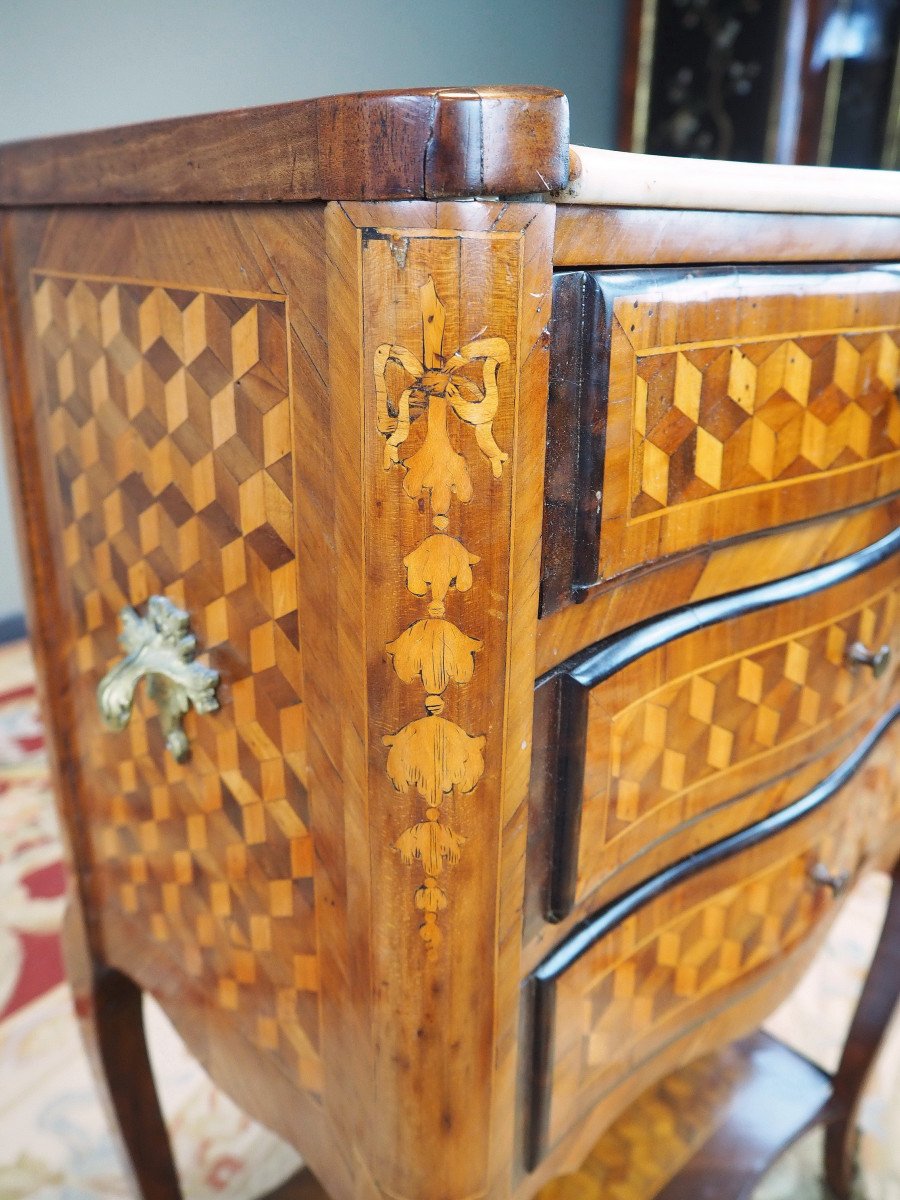 Proantic: Table Marquetry De Cubes