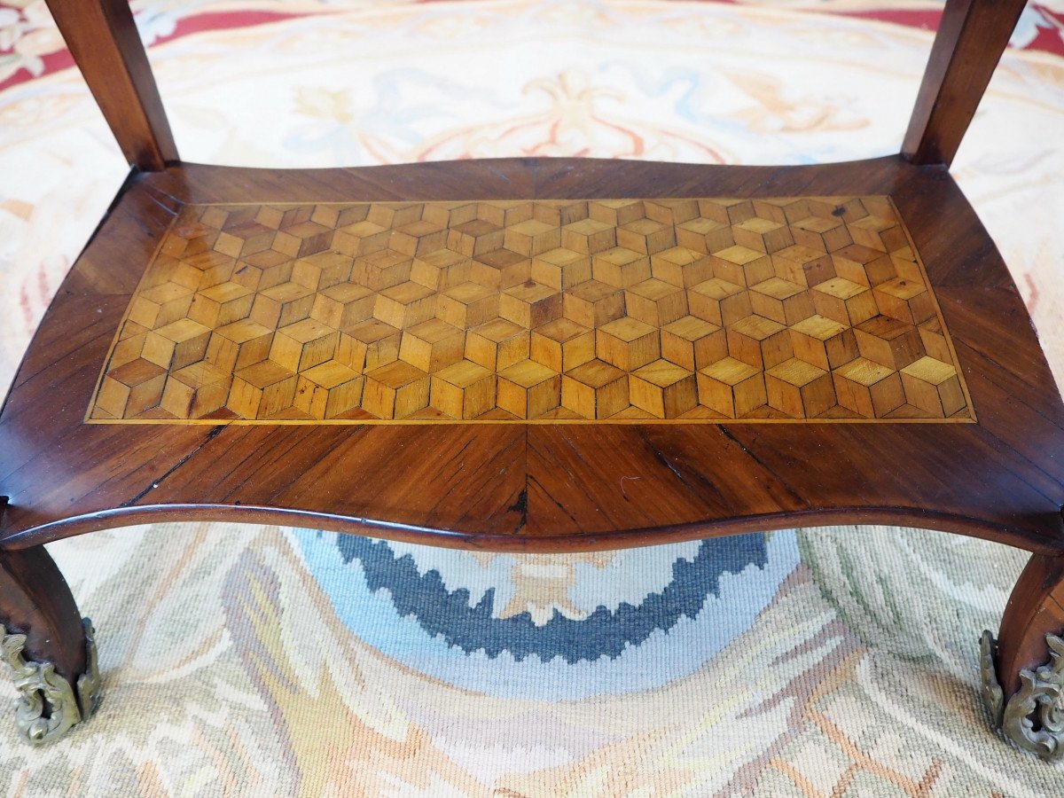 Proantic: Table Marquetry De Cubes