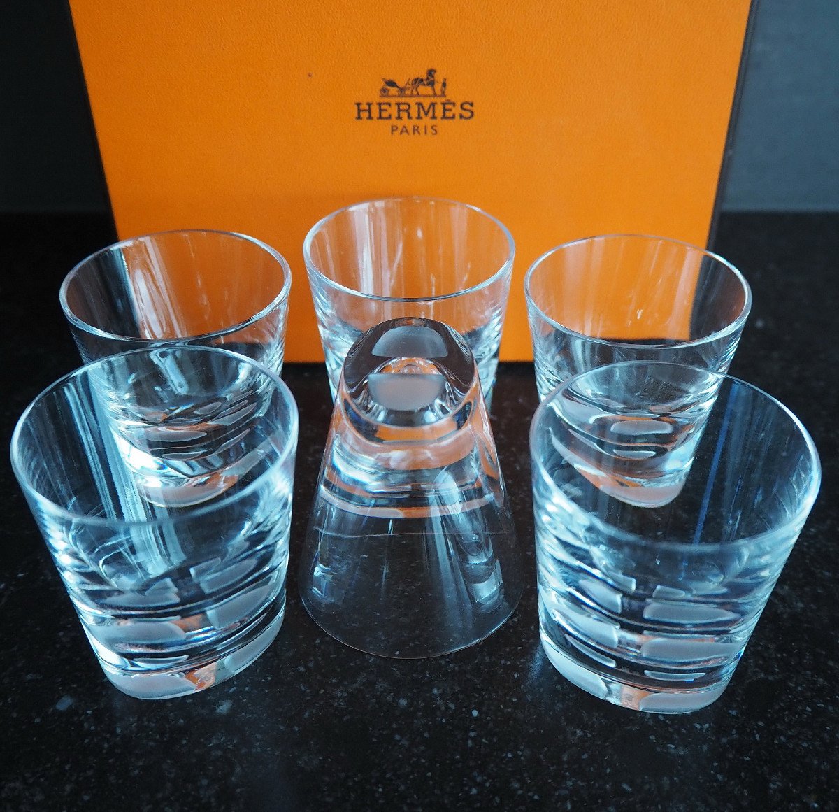 Proantic: Hermès Crystal Vodka Glasses