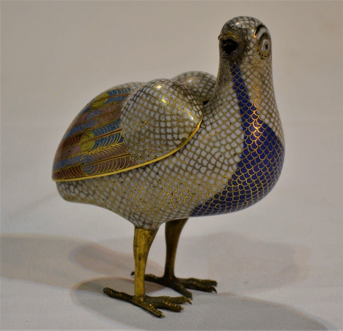 Cloisonne Enamel Quail. China Around 1800.