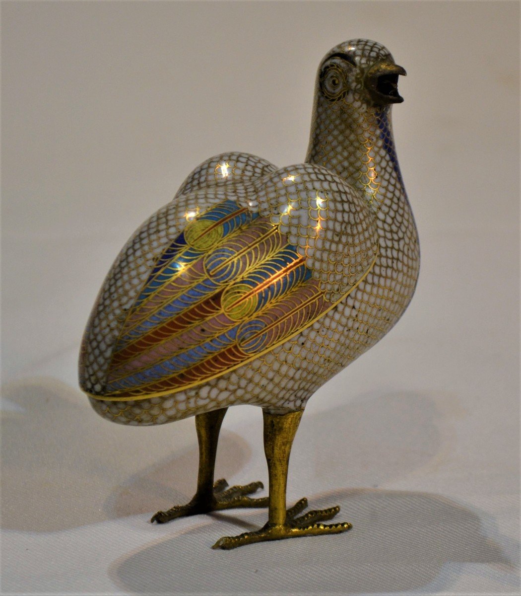 Proantic: Cloisonne Enamel Quail. China Around 1800.
