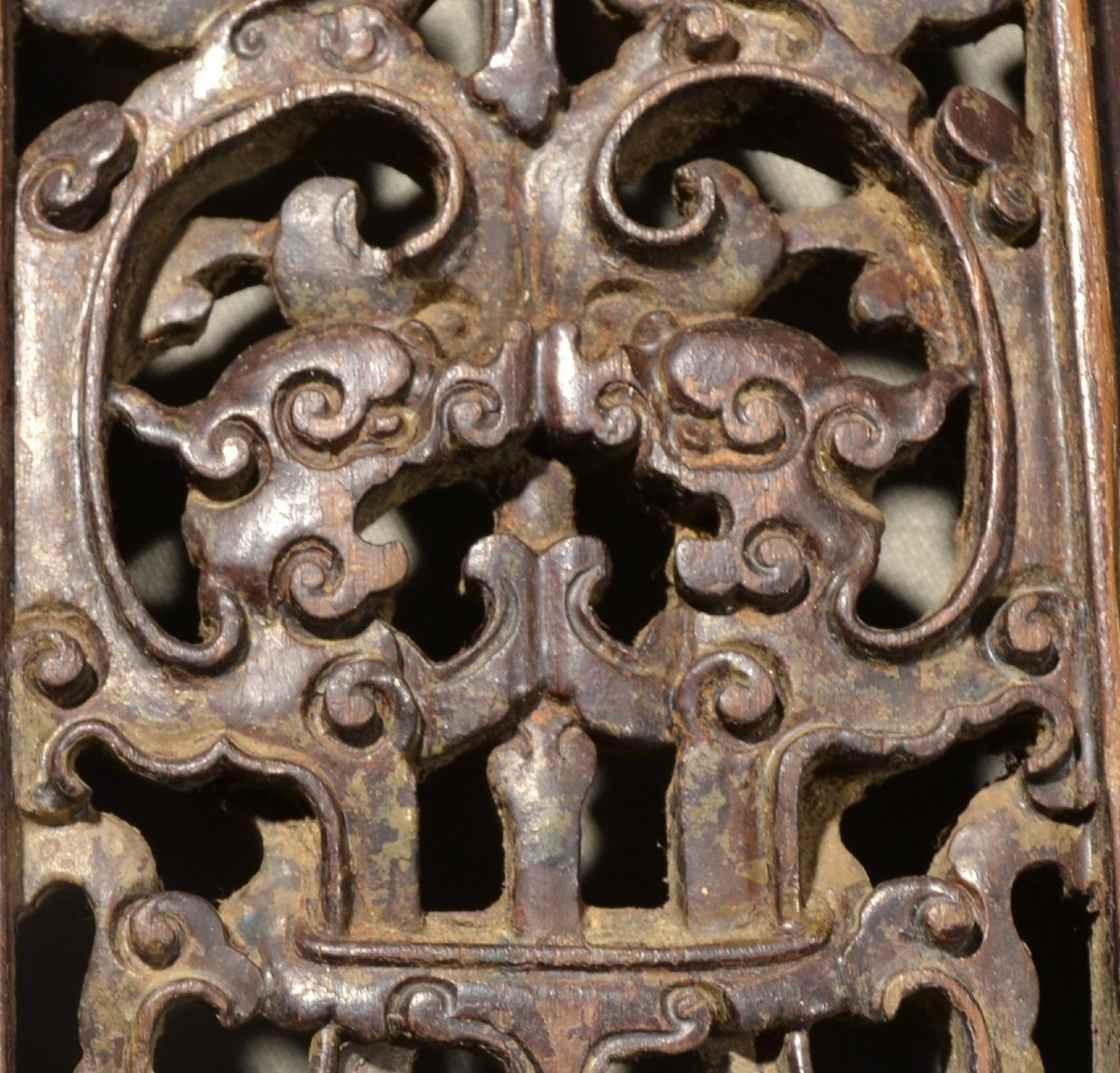 Proantic: Lacquered Wooden Chair Back. China, 18th Century.