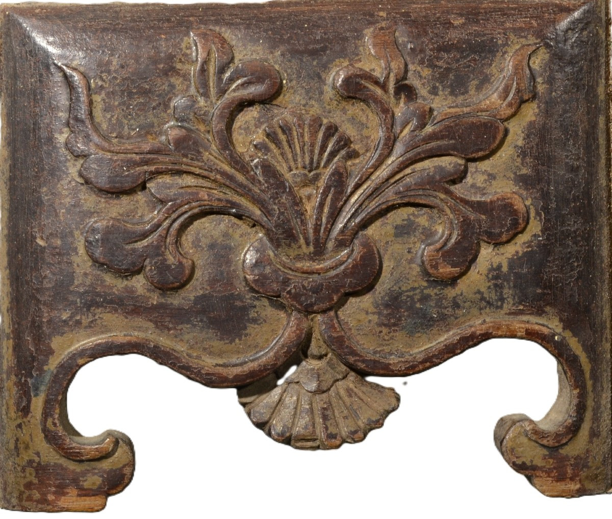 Proantic: Lacquered Wooden Chair Back. China, 18th Century.