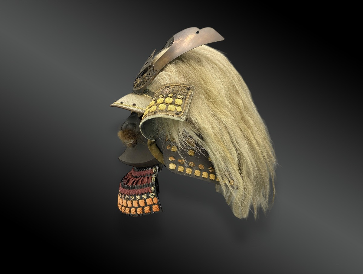 Proantic: Samurai, War Helmet Called Kabuto With Mempo Type Suji-bachi