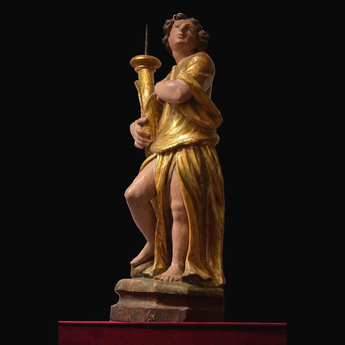Putto Carved Walnut Wood, XVIIth Century