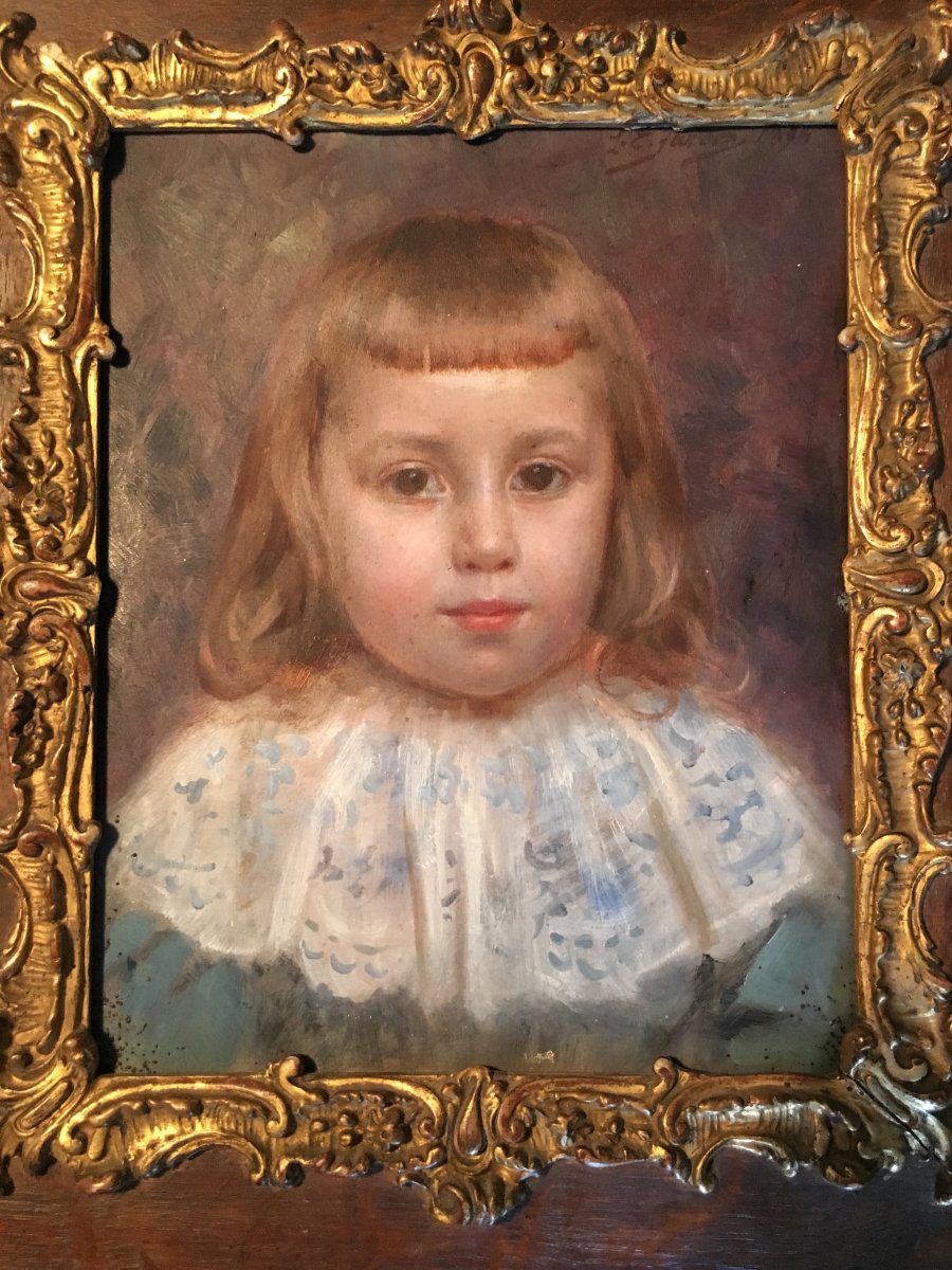 Proantic: Portrait Of Child XIX Empire Noble Little Girl