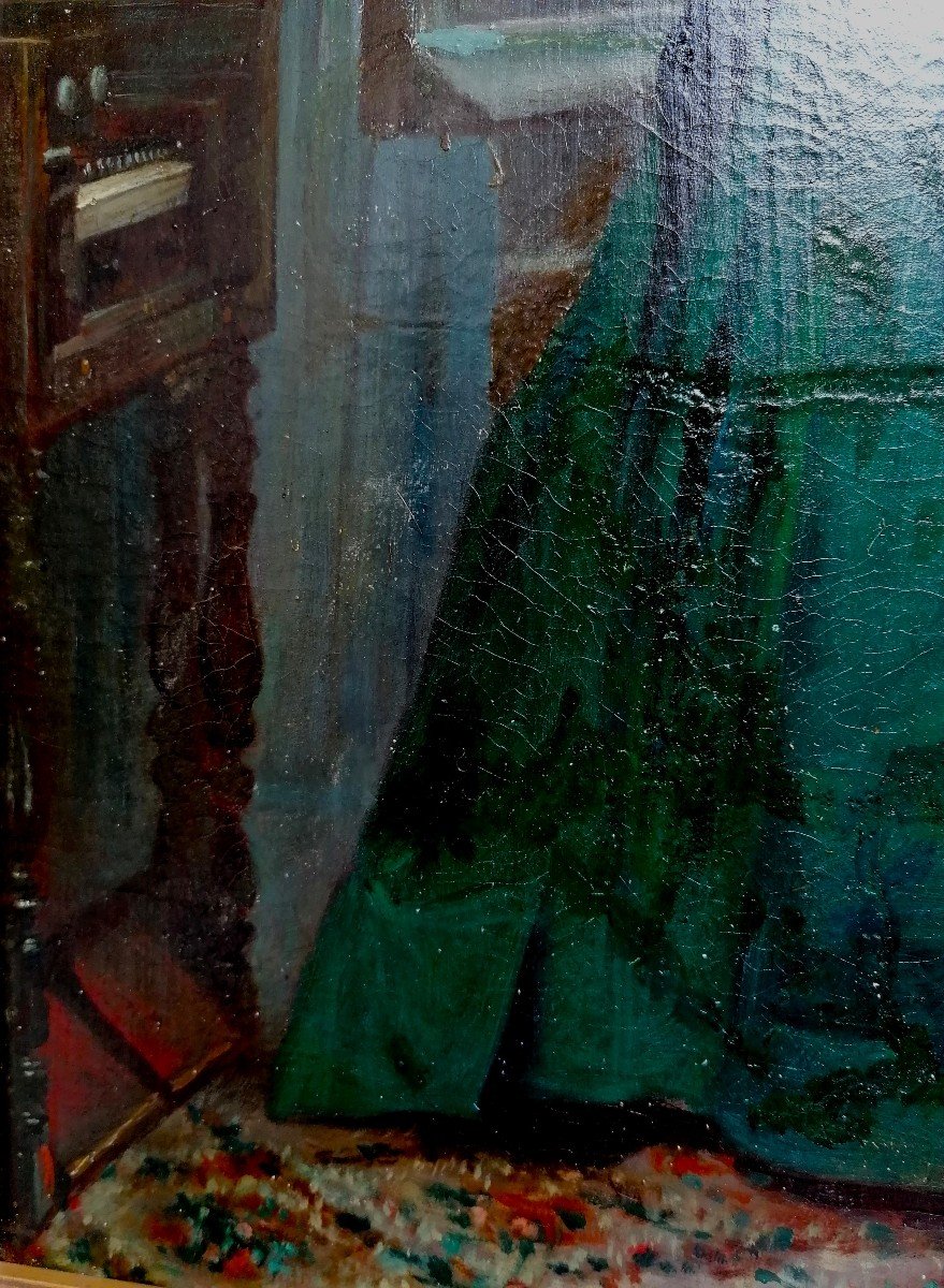 Proantic: Oil On Canvas - Intimate Scene - Young Woman - 19th Century