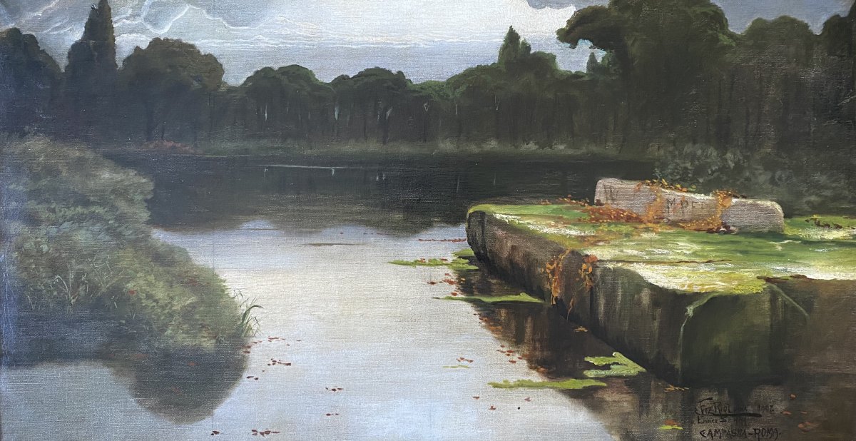 Proantic: View Of Pontine Marshes, Dated 1907