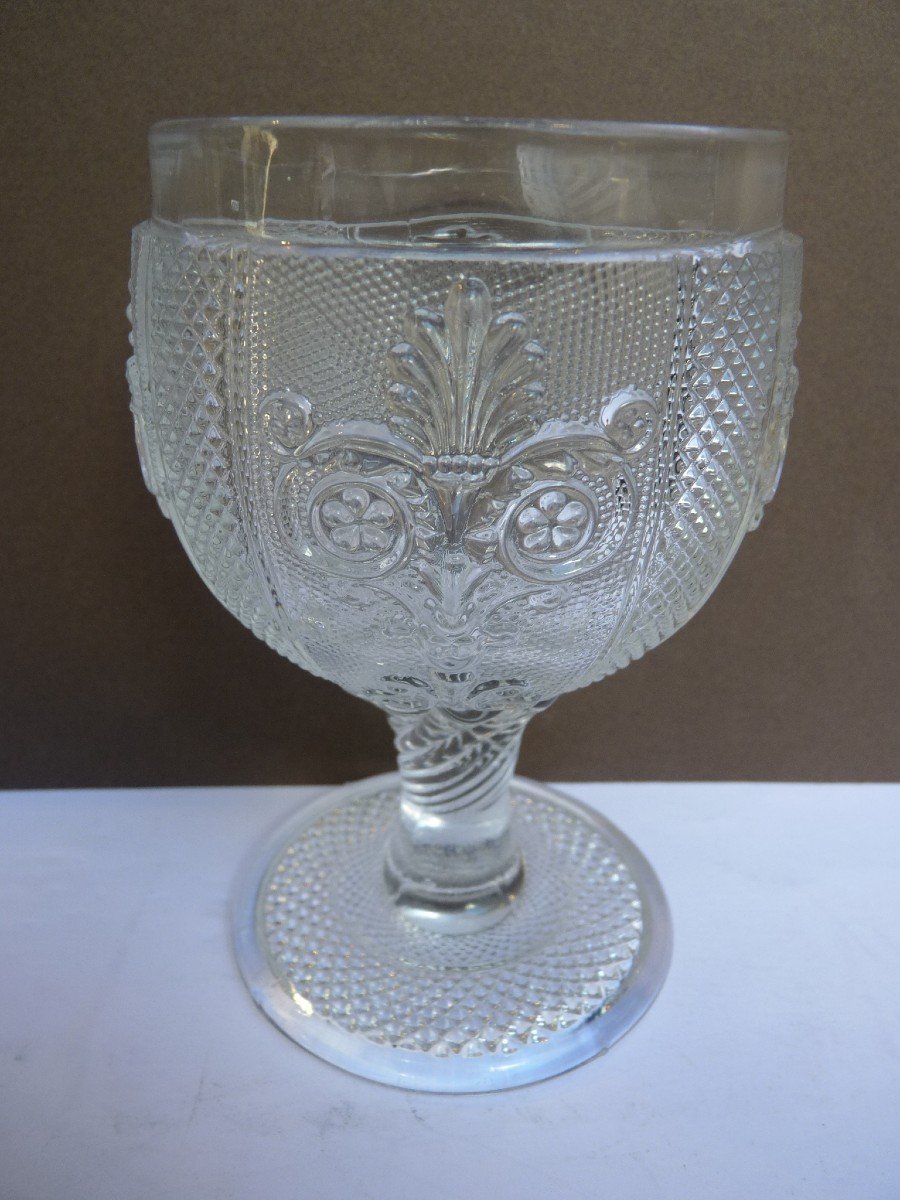 Large Crystal Glass On Foot, Decor Of Palmettes, Circa 1830 - drinking ...