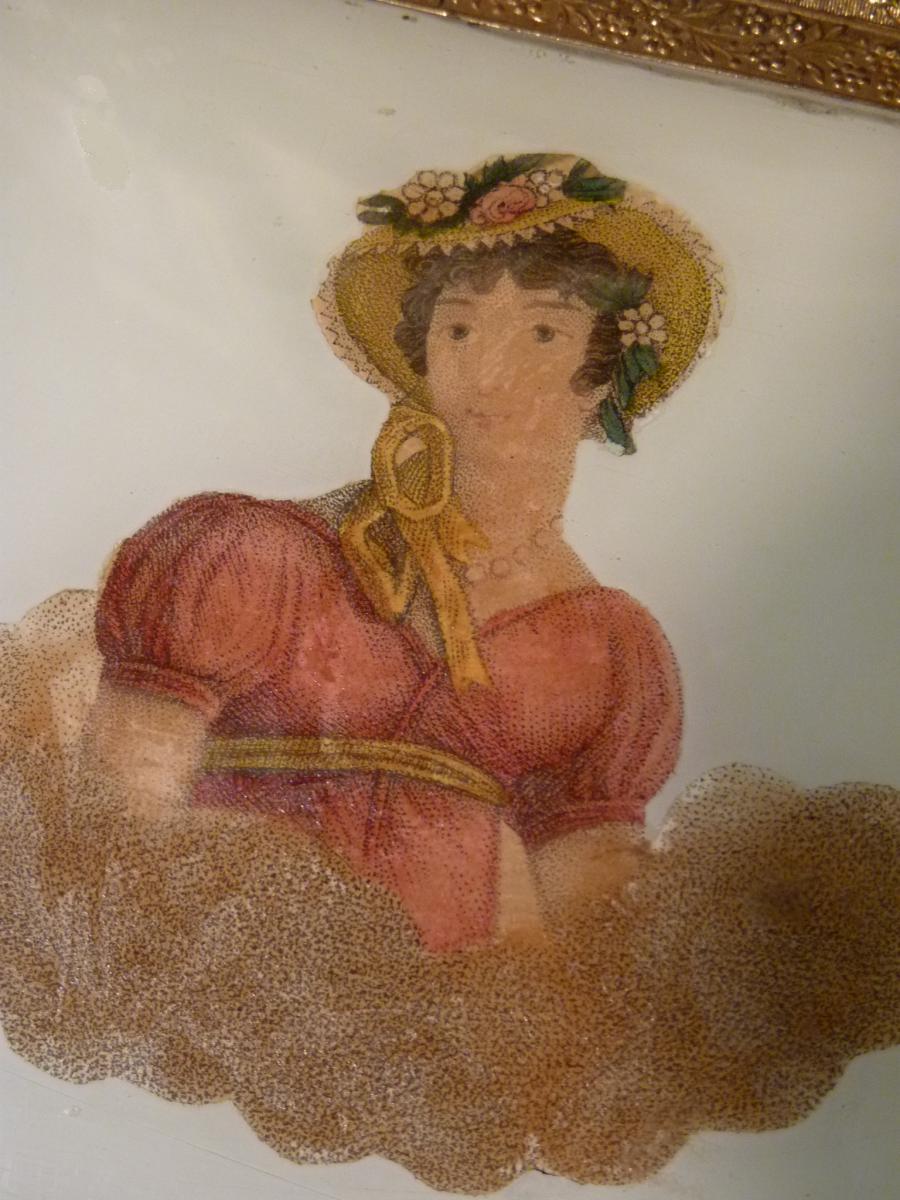 Jewellery Box, When Charles X, Fixed Under Glass Grisette From Paris