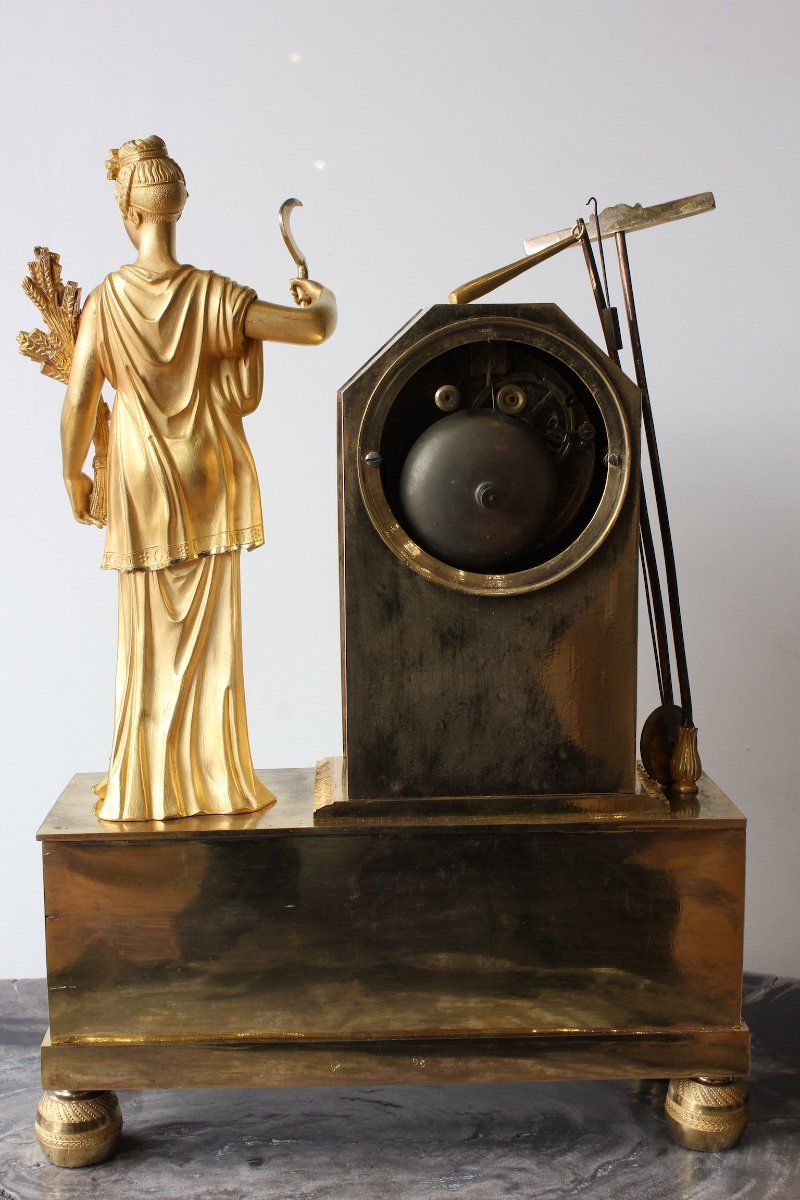 Proantic: 19thh C. Empire Clock Of Agriculture